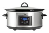 MASTER Chef Digital Programmable Slow Cooker, Stainless Steel, 6qt ...