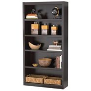 CANVAS Robson 5-Tier Metal Frame Bookcase With Storage, Oak Finish ...