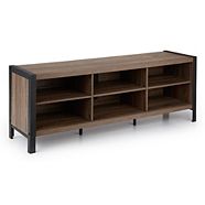 CANVAS Robson 5-Tier Metal Frame Bookcase With Storage, Oak Finish ...