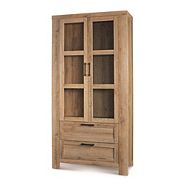 CANVAS Robson 4-Tier Metal Frame Narrow Bookcase With Storage Door, Oak ...