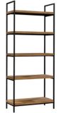 CANVAS Robson 5-Tier Metal Frame Bookcase With Storage, Oak Finish ...