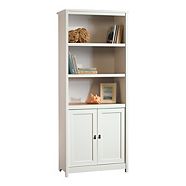CANVAS Robson 4-Tier Metal Frame Narrow Bookcase With Storage Door, Oak ...