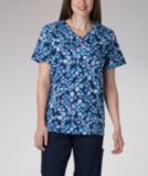 Health Pro Crossover Floral Scrub Top | Jaxspan