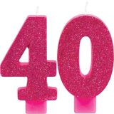 Glitter Number 40 Birthday Candles, 2-pk Party City