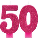 Glitter Number 50 Birthday Candles, 2-pk Party City