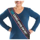 Milestone 50th Birthday Party Sash features "50 Looks Good on Me" Party ...