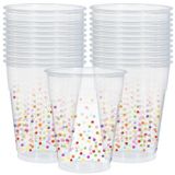 Rainbow Confetti Plastic Cups, 20-pk Party City
