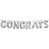 Air-Filled Congrats Letter Balloons, Silver, 8-pc Party City