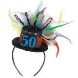 50th Birthday Mini Top Hat Headband Party City