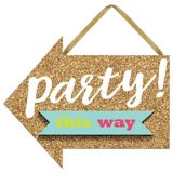 Mini Glitter Gold Sign of the Times Party Sign Party City