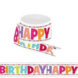 Birthday Party Streamer with "Happy Birthday" message, Multi-Colour ...