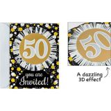 Sparkling Celebration 50th Birthday Invitations, 8-pk Party City