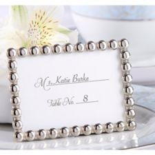 Silver Pearl Photo Frame Place Card Holder Party City