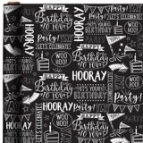Black and White Expressions Birthday Gift Wrap Party City