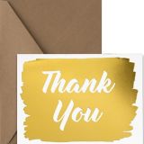 Metallic Gold Thank You Notes, 20-pk Party City