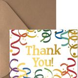 Metallic Streamers Thank You Notes, 20-pk Party City