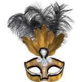 Gold Feather Masquerade Mask Party City