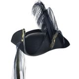 Tricorn Couture Pirate Hat with feather for Halloween Party, Black ...