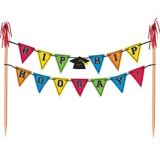 Multicolour Graduation Pennant Banner Cake Topper Party City