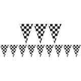 Outdoor Checkered Flag Pennant Banner, Black/White Party City