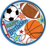 Sports Party Round Paper Plates, 7-in Party City