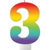 Rainbow Number 3 Birthday Candle Party City